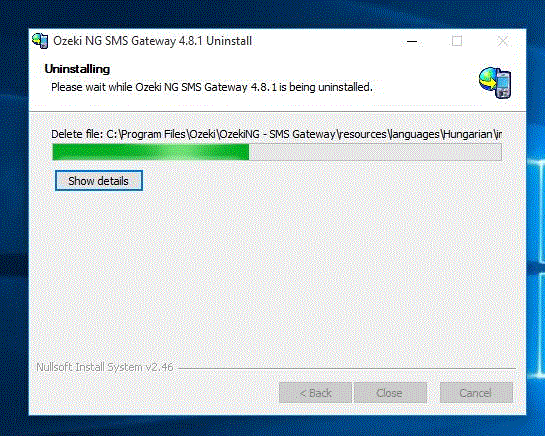 SMS Gateway - Troubleshooting, Full uninstall
