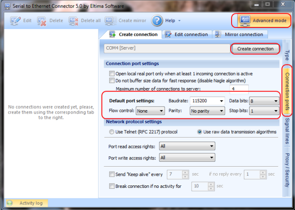 Connecting to modems using COM ports via Ethernet