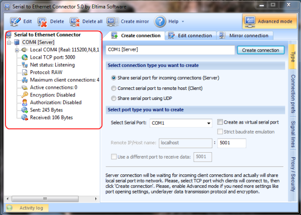 Connecting to modems using COM ports via Ethernet